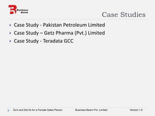 Do's & don'ts for a female sales person | PPT