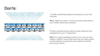 Do’s & don’ts of computer security rough | PPTX | Internet Safety ...
