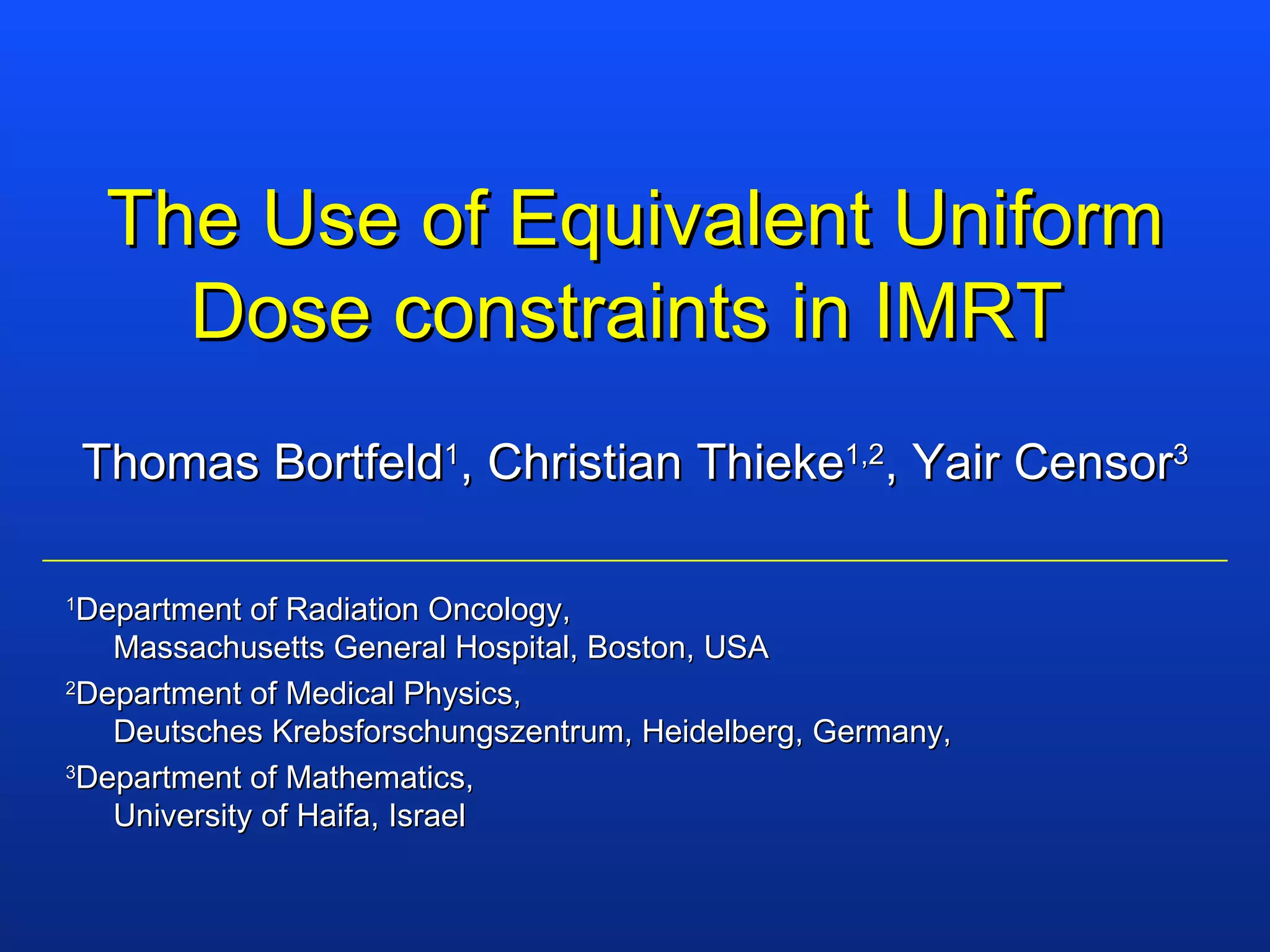 Dose Constraints In Imrt | PPT