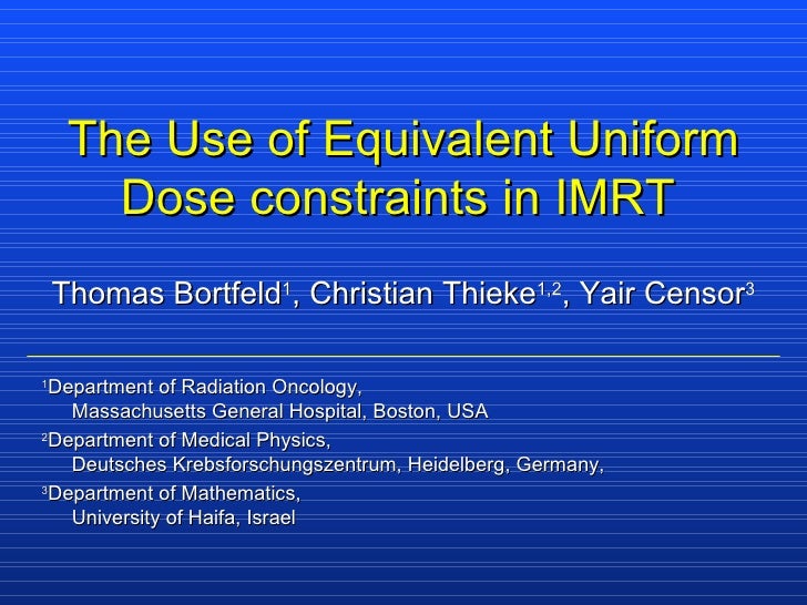 Dose Constraints In Imrt