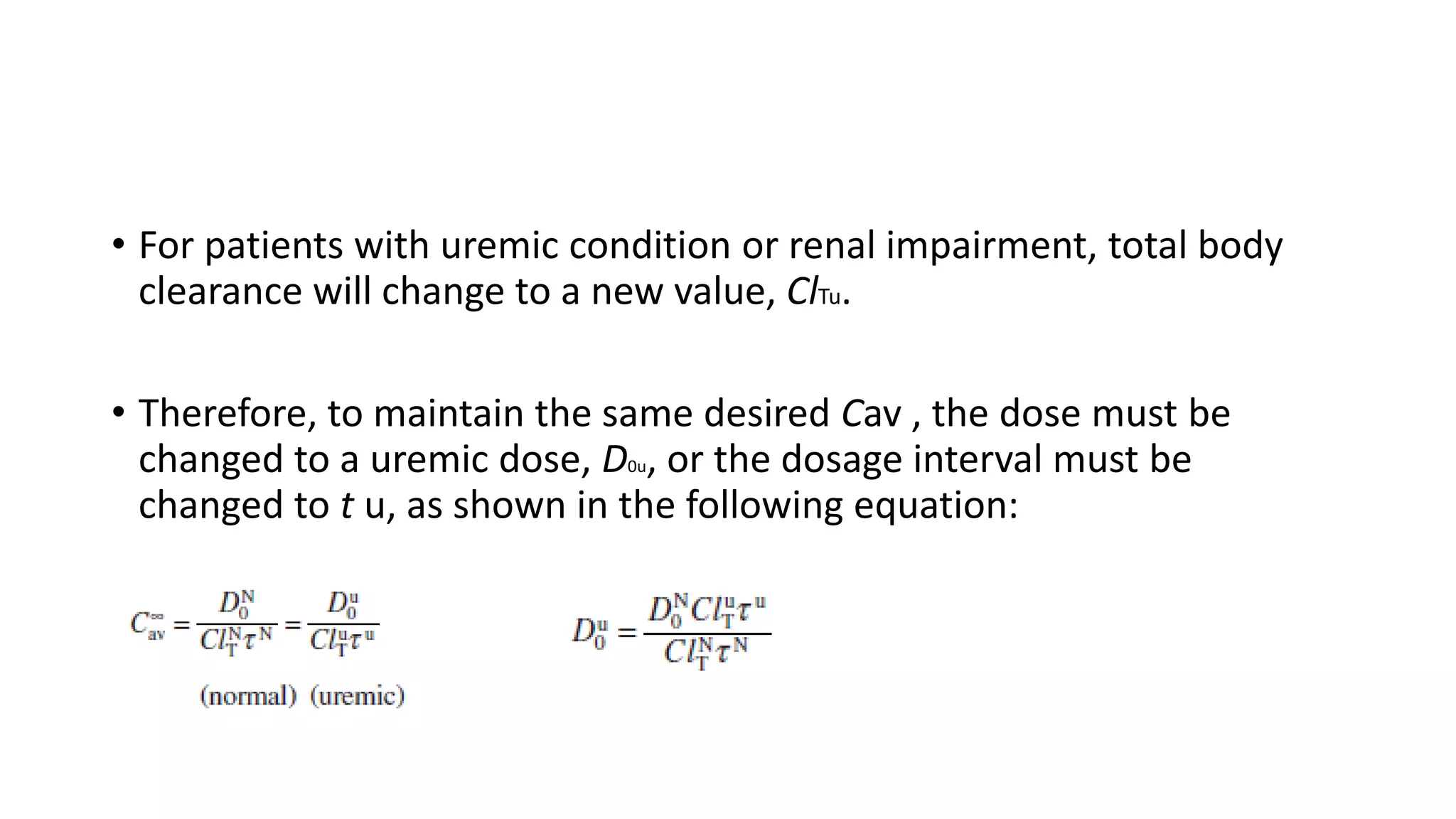 Dose adjustment in renal disease | PDF