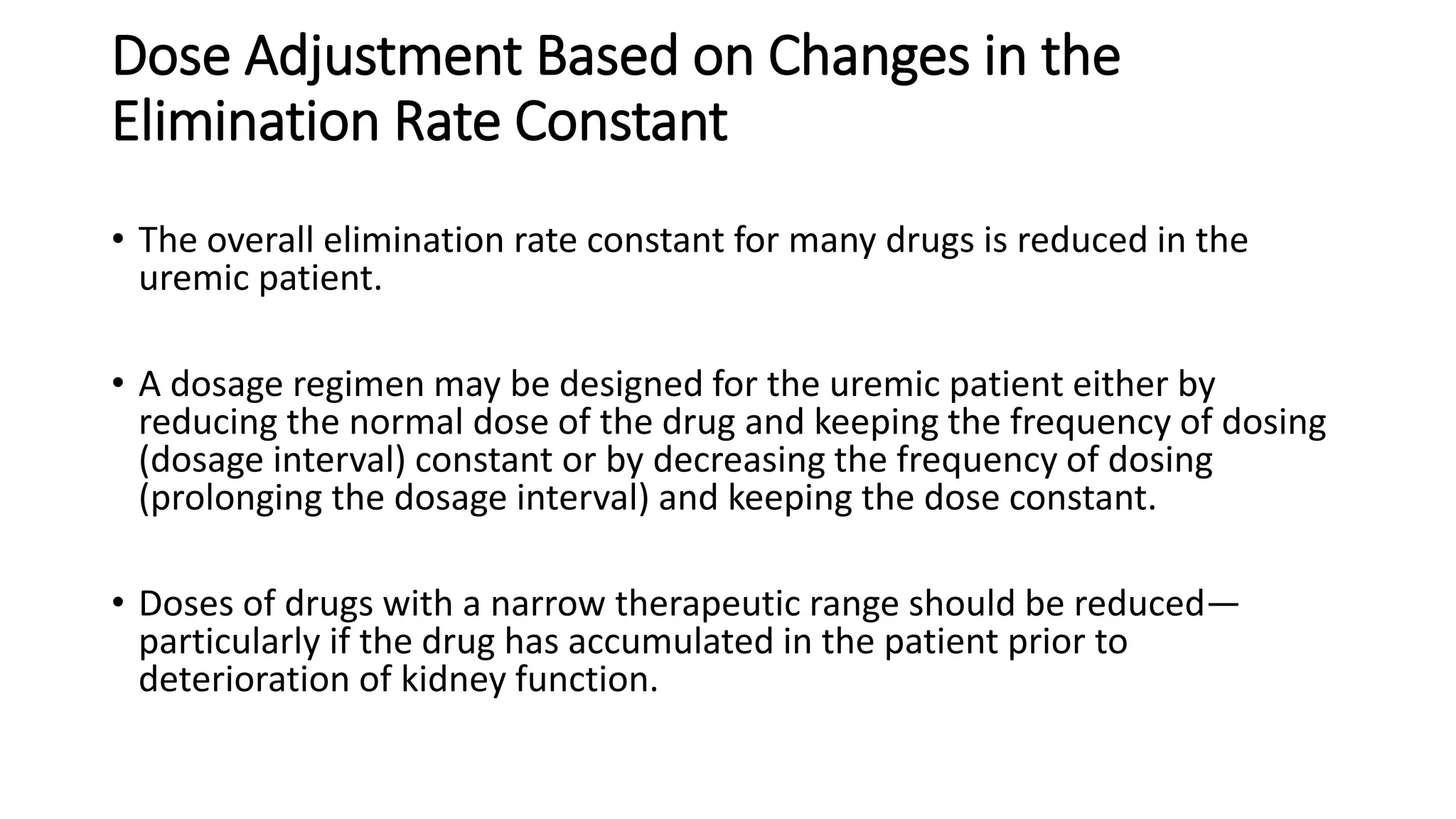 Dose adjustment in renal disease | PDF