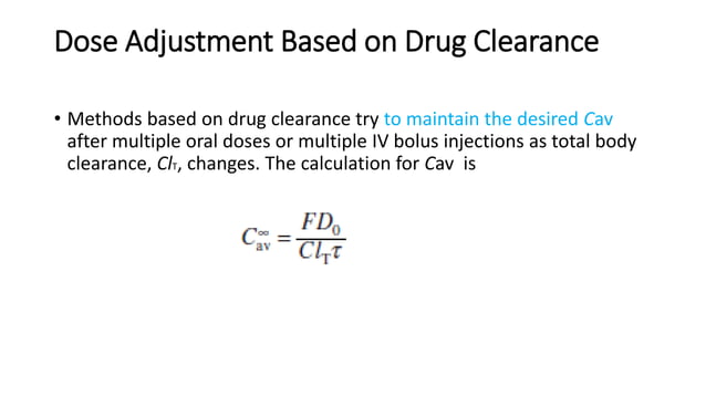 Dose adjustment in renal disease | PDF