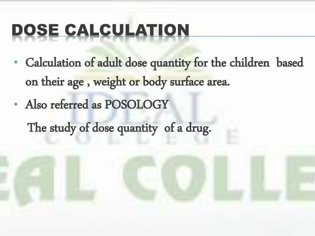 Dose calculation | PPTX