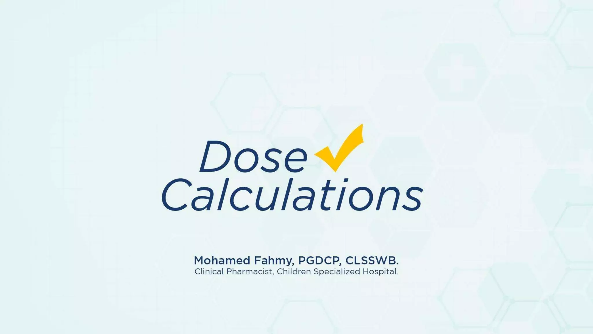 Dose Calculations | PPT