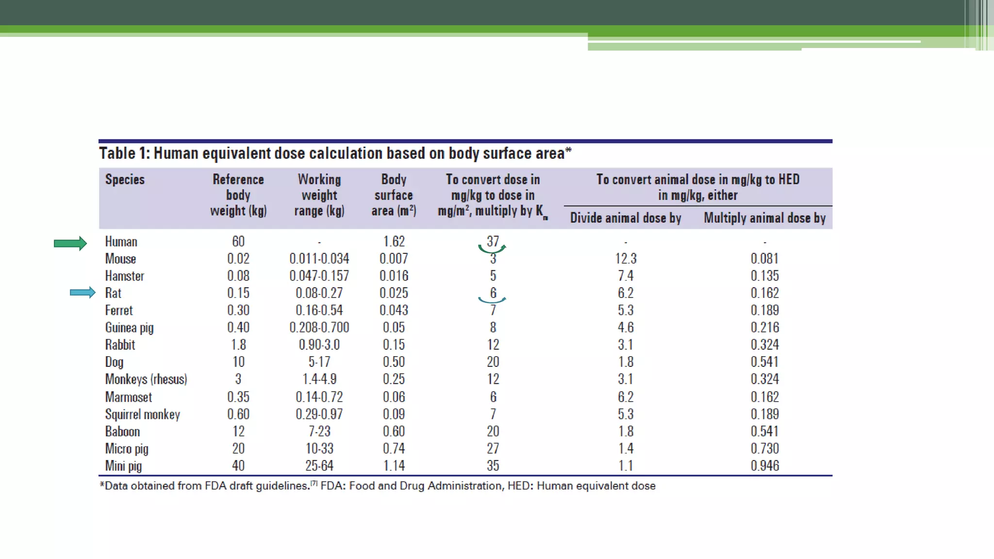 Dose conversion from animal to human | PPTX