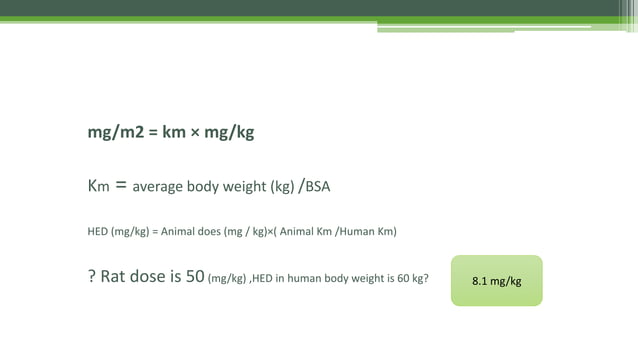 Dose conversion from animal to human | PPTX