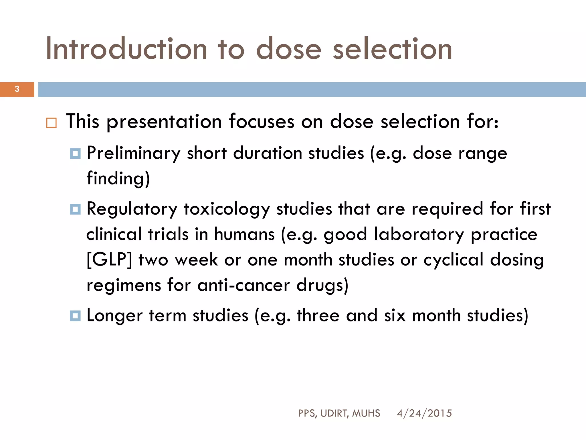 Dose selection | PDF