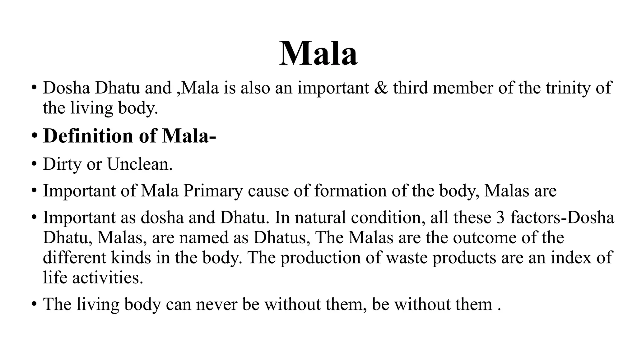 Dosha dhatu mala | PPTX