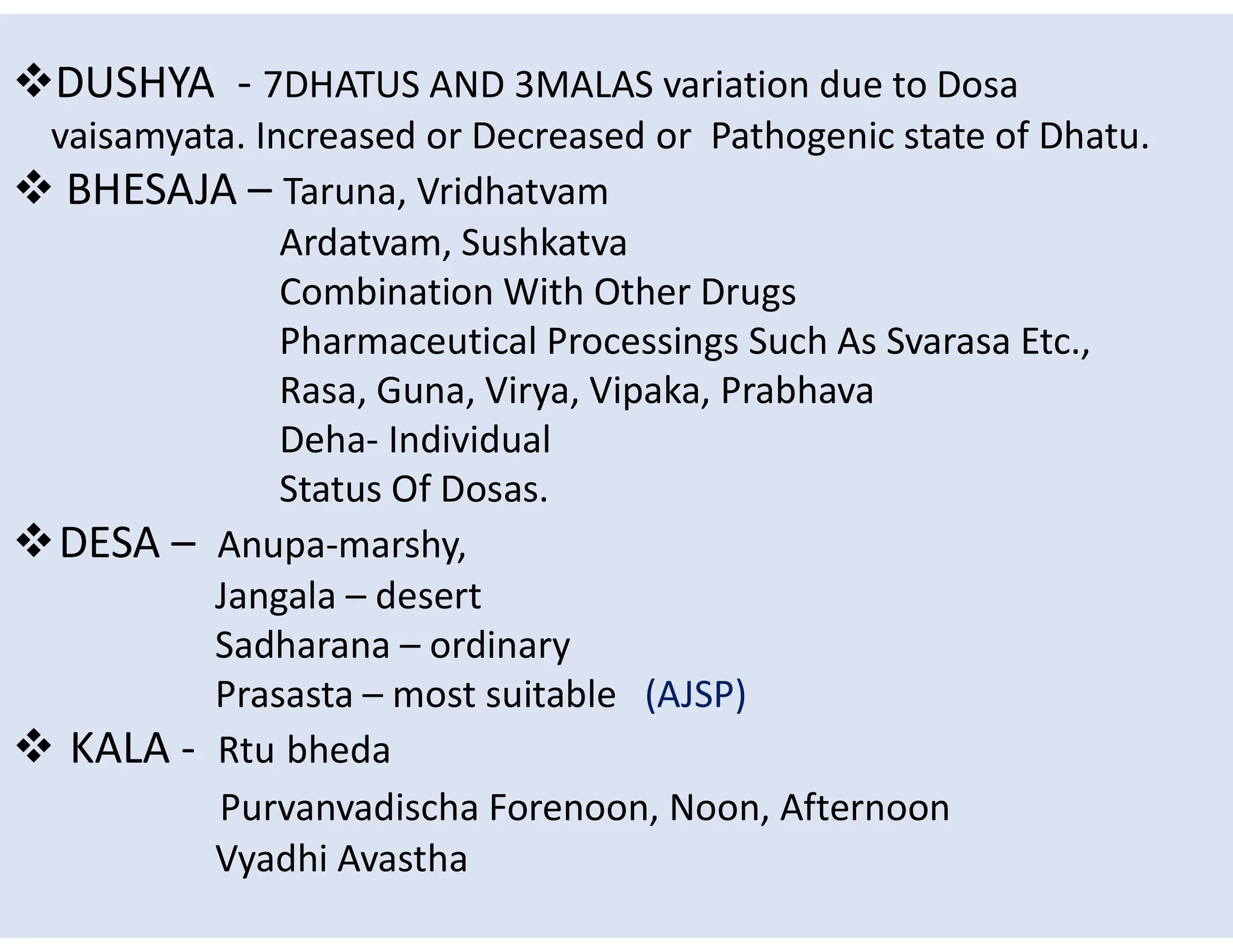 Importance of Dosha, Dushya and Bala, Stage Of Disease In Treating Them ...