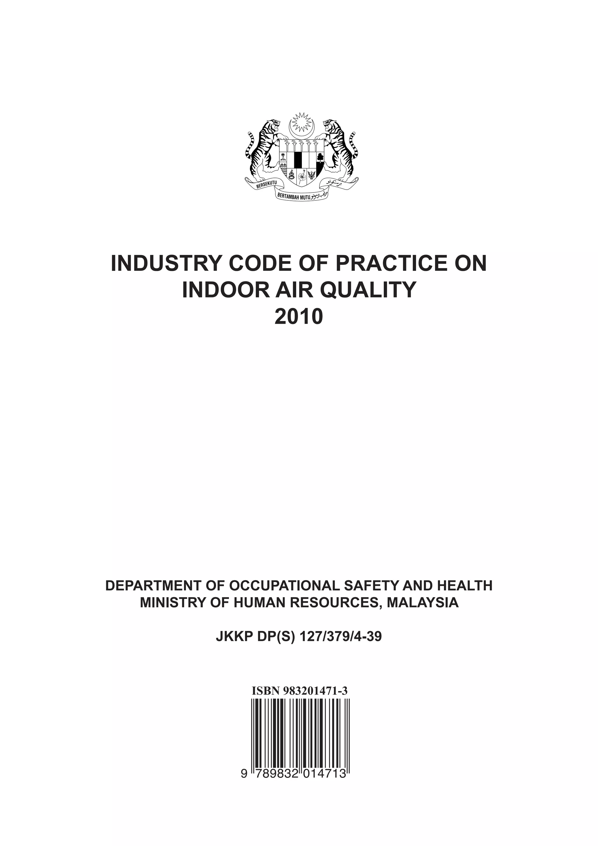 Industry Code of Practice ob Indoor Air Quality 2010 (DOSH MALAYSIA) | PDF