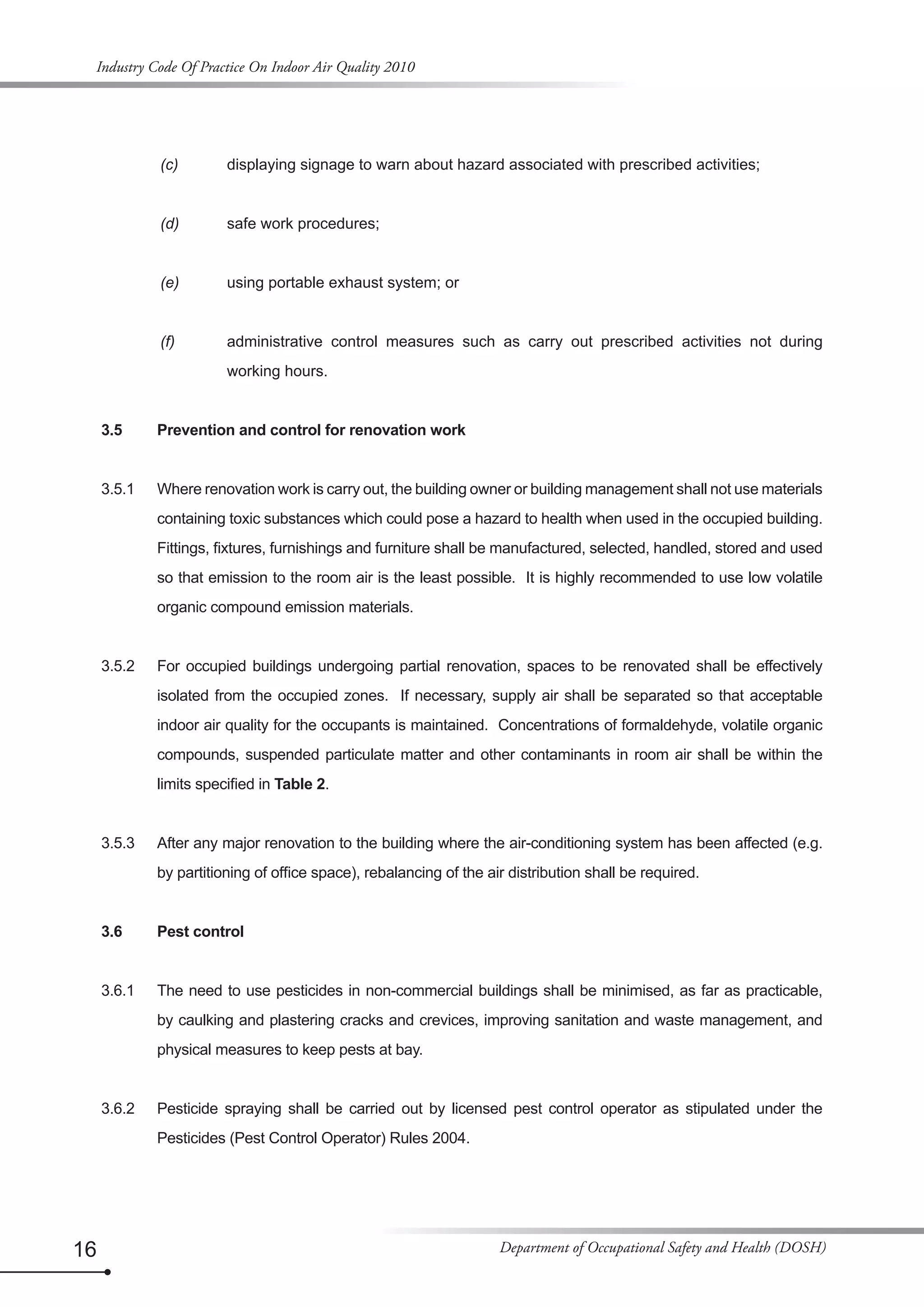 Industry Code of Practice ob Indoor Air Quality 2010 (DOSH MALAYSIA) | PDF