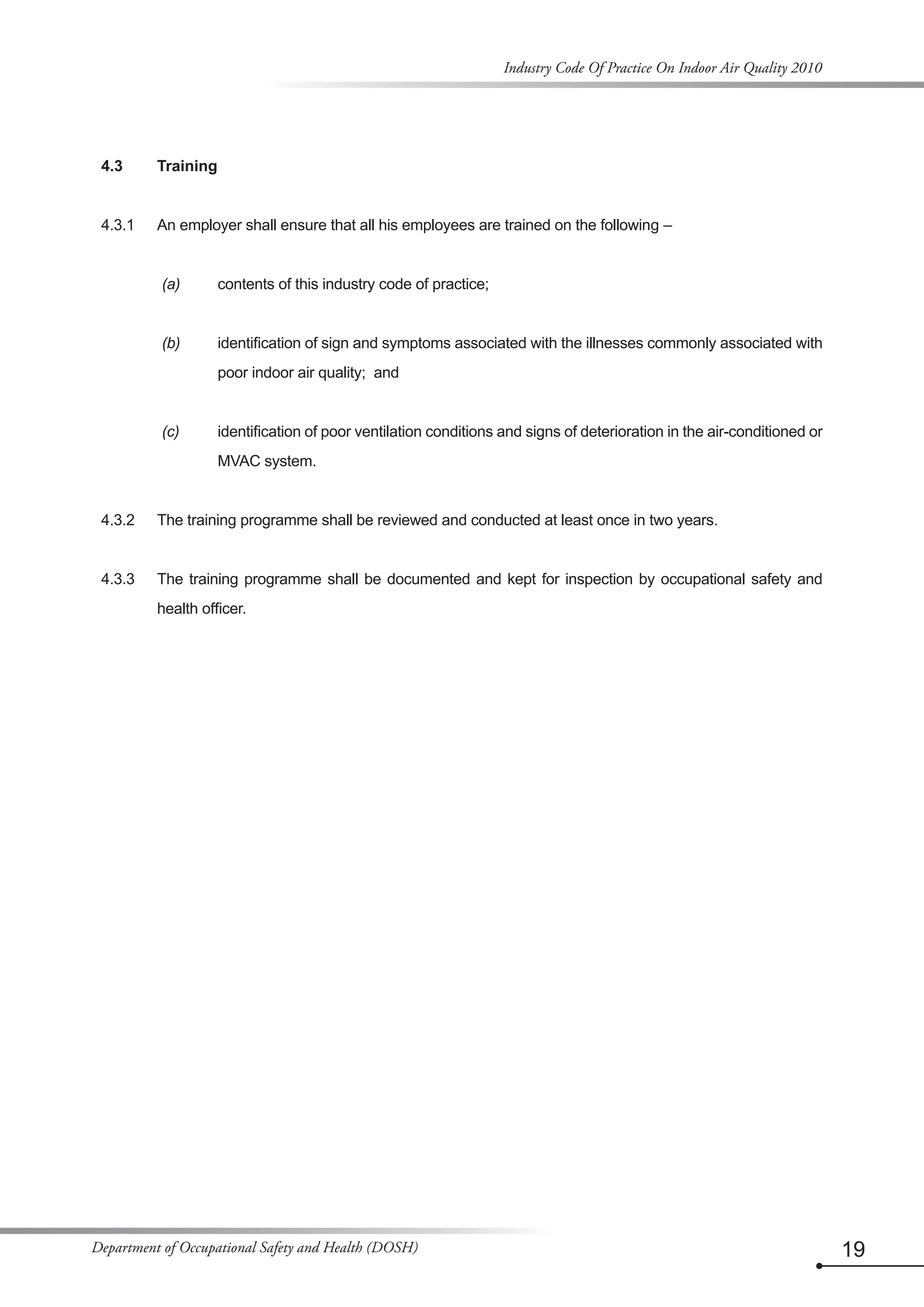 Industry Code of Practice ob Indoor Air Quality 2010 (DOSH MALAYSIA) | PDF