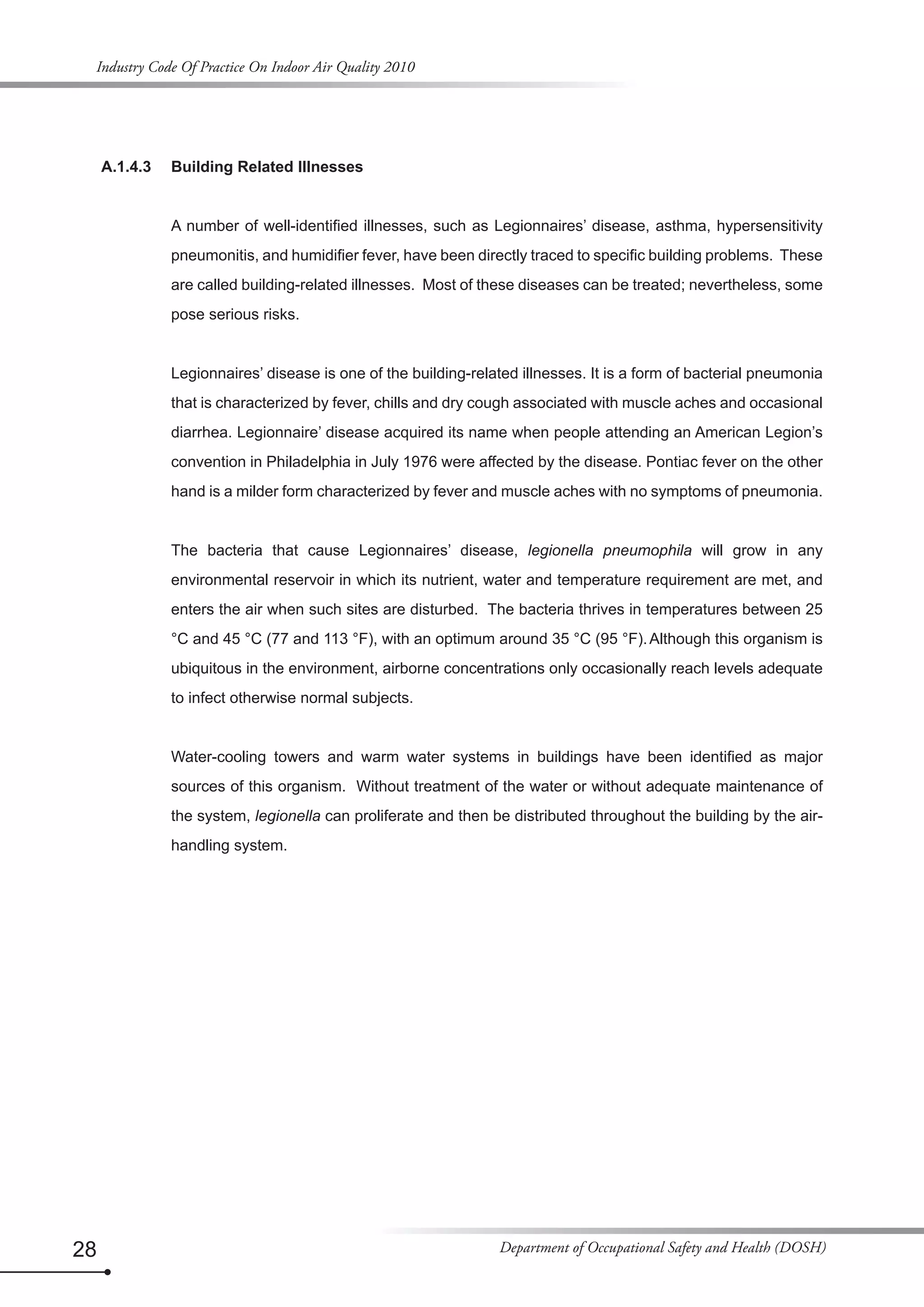 Industry Code of Practice ob Indoor Air Quality 2010 (DOSH MALAYSIA) | PDF