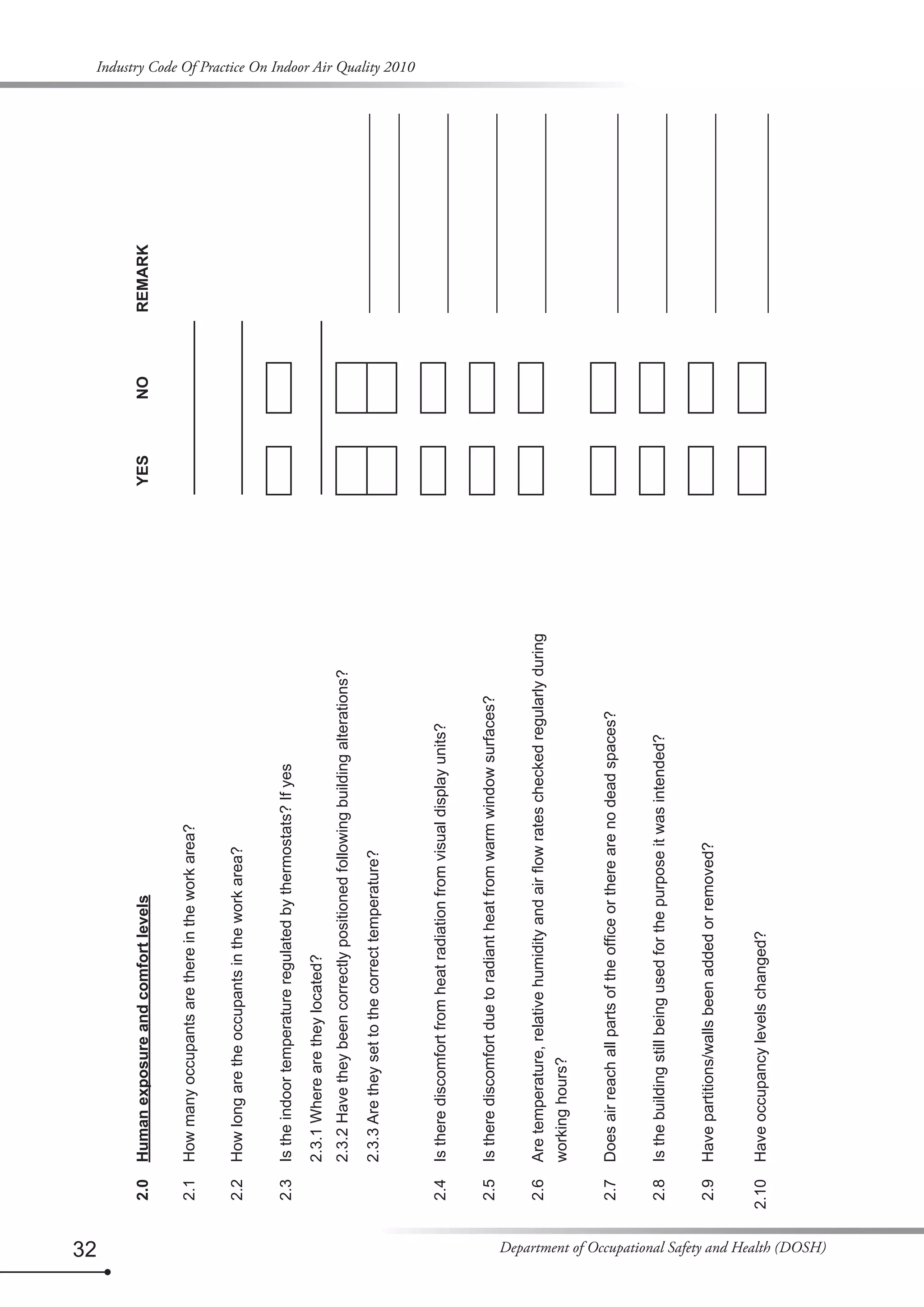 Industry Code of Practice ob Indoor Air Quality 2010 (DOSH MALAYSIA) | PDF