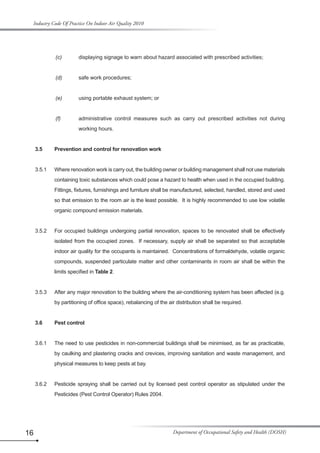 Industry Code of Practice ob Indoor Air Quality 2010 (DOSH MALAYSIA) | PDF