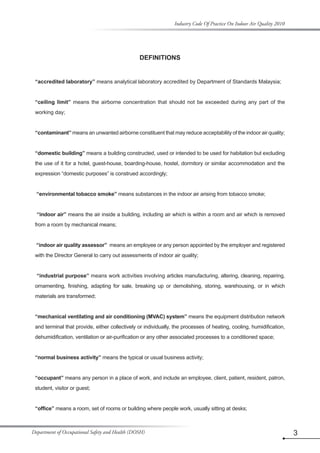 Industry Code of Practice ob Indoor Air Quality 2010 (DOSH MALAYSIA) | PDF