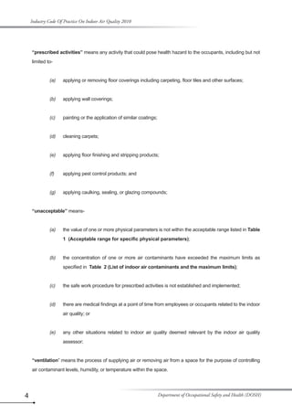 Industry Code of Practice ob Indoor Air Quality 2010 (DOSH MALAYSIA) | PDF