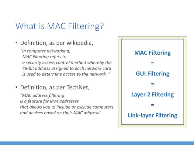Mac Filtering | PPTX