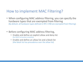Mac Filtering | PPTX