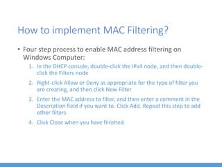 Mac Filtering | PPTX