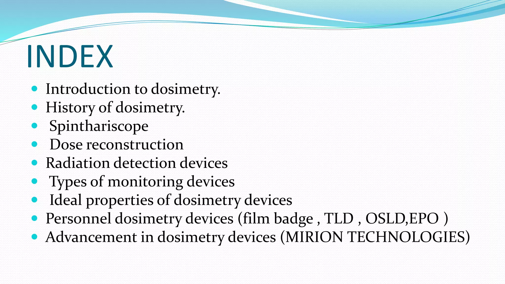 Dosimeter advancements | PPTX