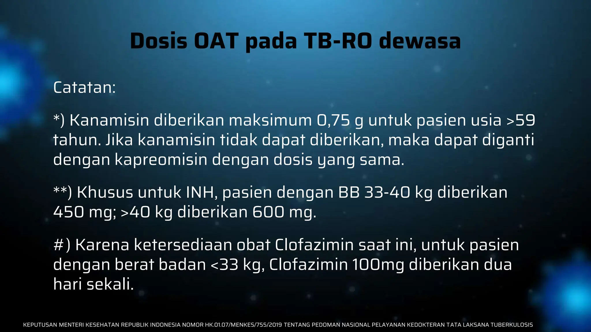 Dosis Obat Anti Tuberkulosis berdasarkan Berat badan | PPTX