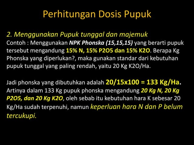 Dosis pupuk dan pertumbuhan tanaman | PDF