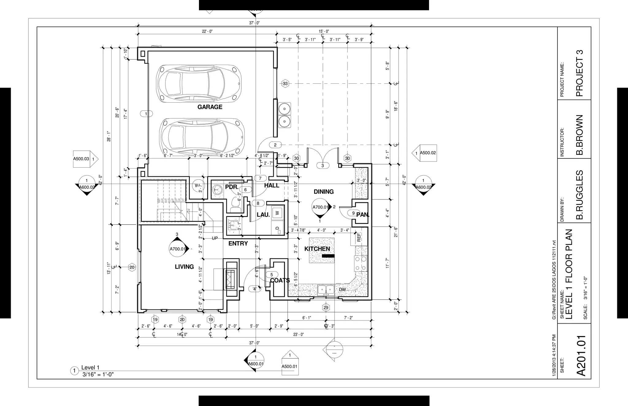 Dos lagos 112111 sheet - a201-01 - level 1 floor plan | PDF