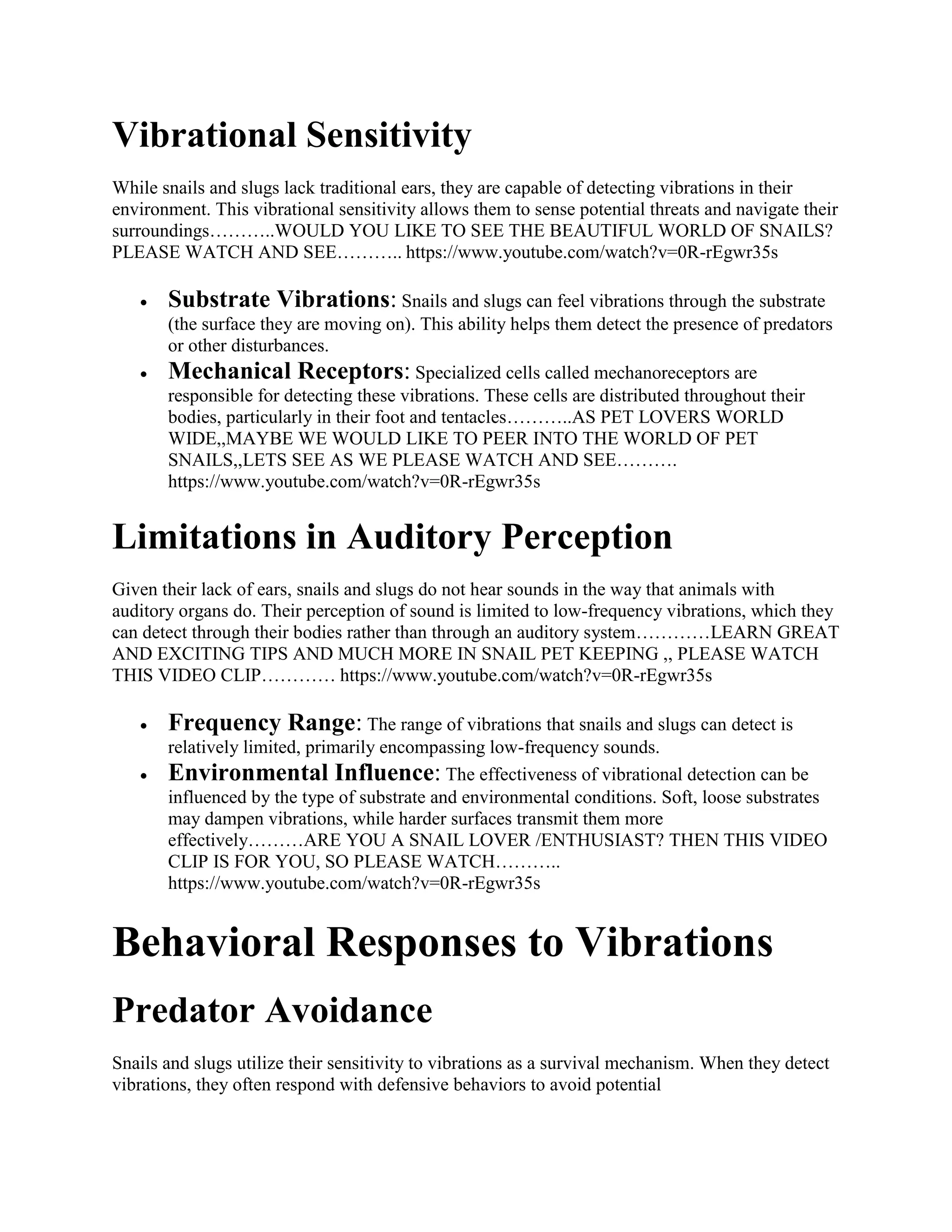 DO SNAILS AND SLUGS HEAR? IF NOT HOW DO THEY HEAR. | DOCX