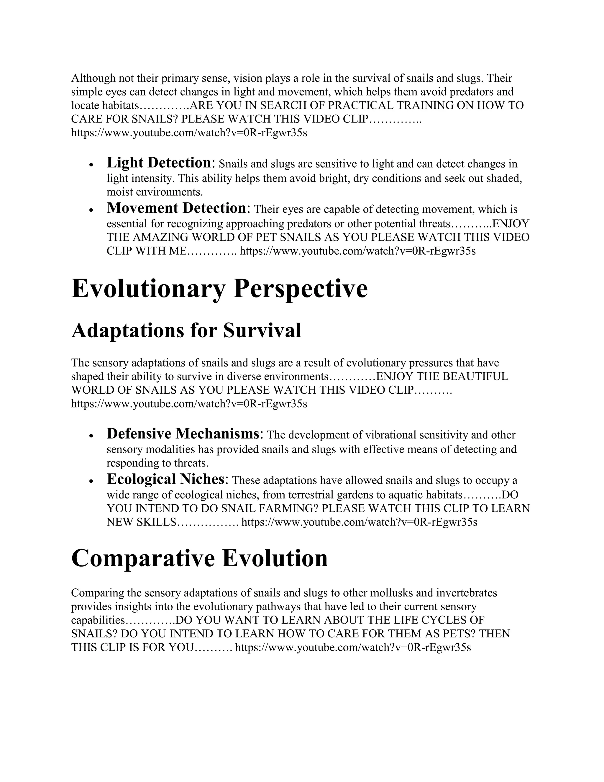 DO SNAILS AND SLUGS HEAR? IF NOT HOW DO THEY HEAR. | DOCX