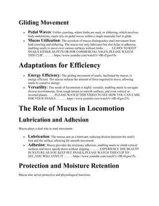 DO SNAILS CRAWL OR SLITHER.EXPLAIN WITH EVIDENCE. | DOCX