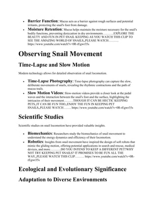 DO SNAILS CRAWL OR SLITHER.EXPLAIN WITH EVIDENCE. | DOCX