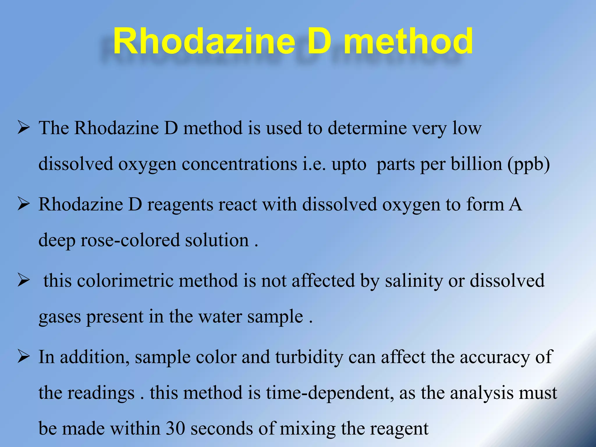 Dissolved oxygen and its method of determination | PPTX