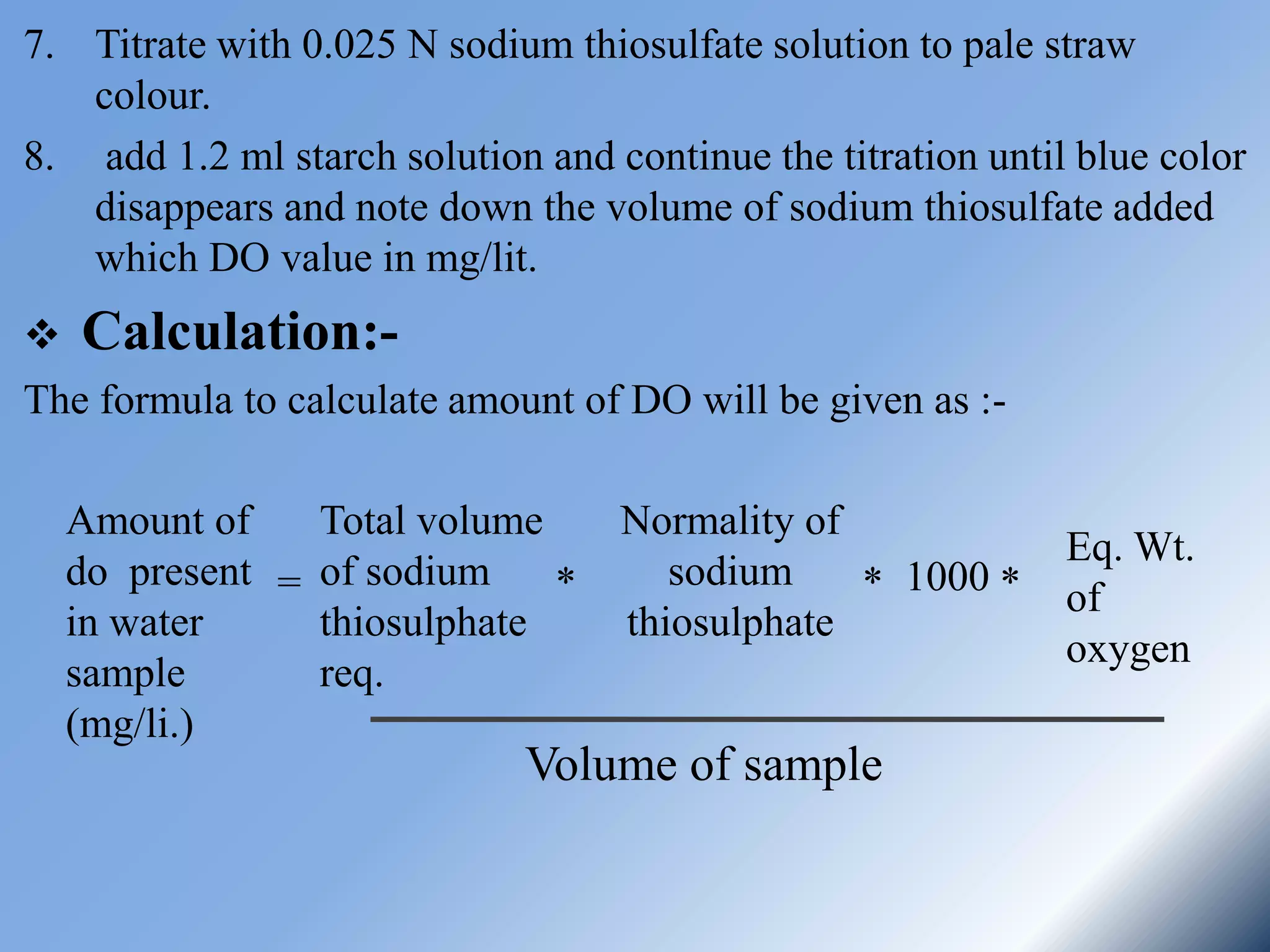Dissolved oxygen and its method of determination | PPTX