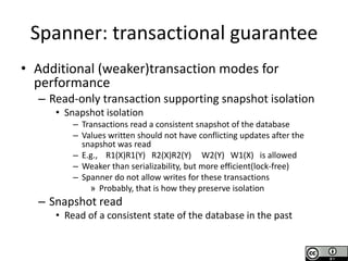 Google Spanner : our understanding of concepts and implications | PDF