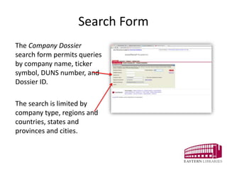 USING COMPANY DOSSIER | PPTX