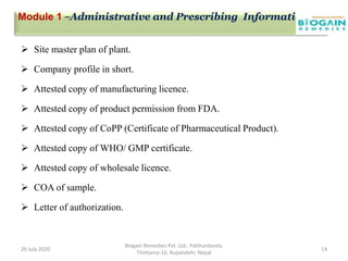 Dossier Preparation/ CTD (Common Technical Document) | PPTX