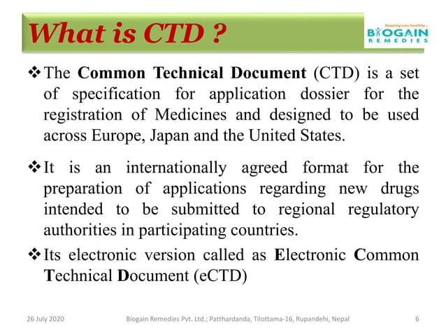 Dossier Preparation/ CTD (Common Technical Document) | PPTX ...