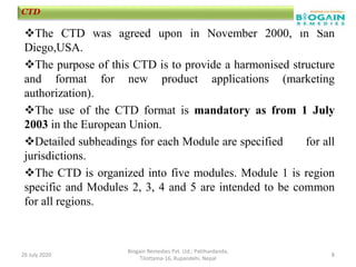 Dossier Preparation/ CTD (Common Technical Document) | PPTX