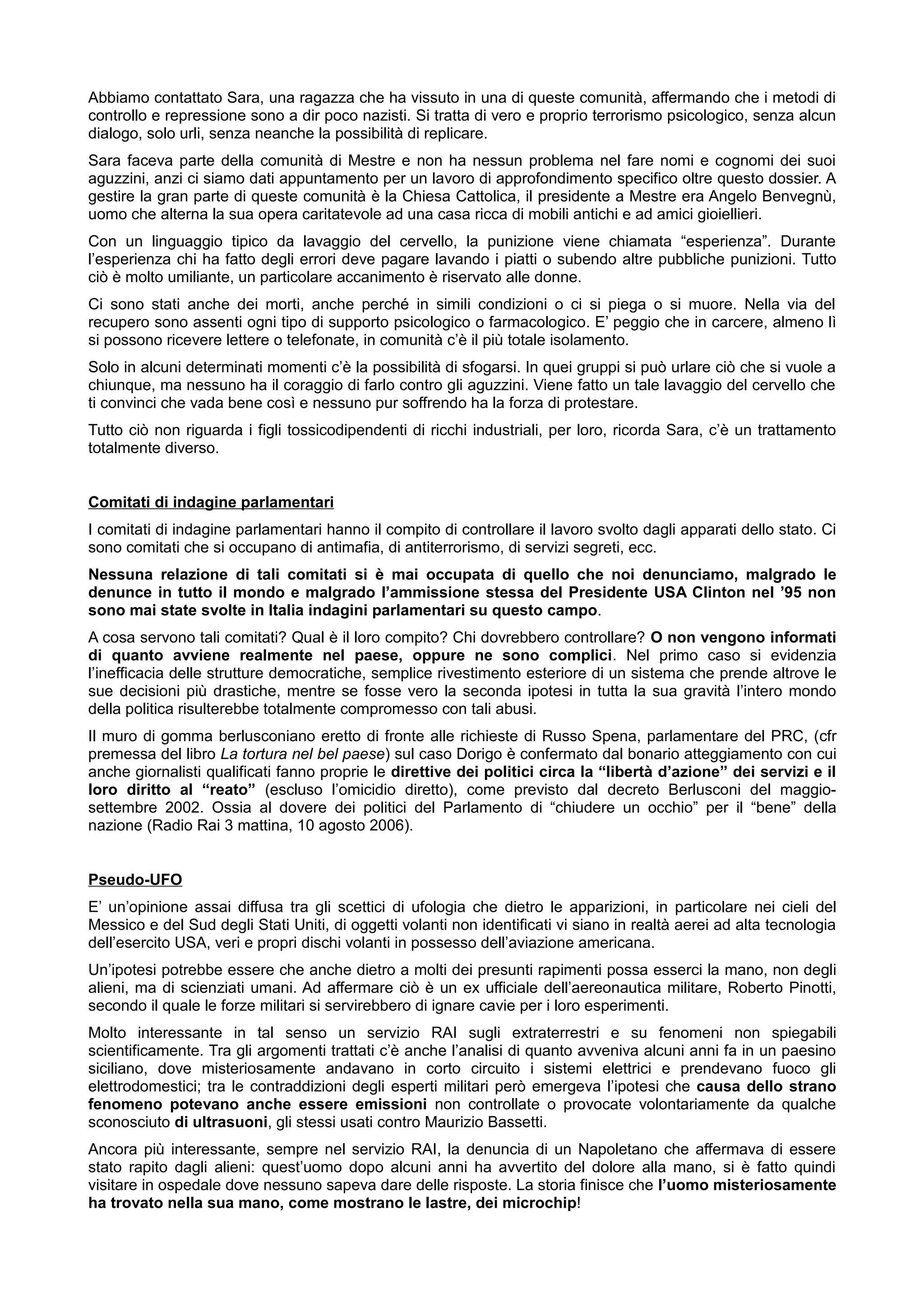 DOSSIER SUL CONTROLLO MENTALE | PDF