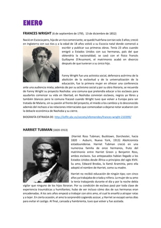 Biografías calendario Tiempo de mujeres 2017 | PDF