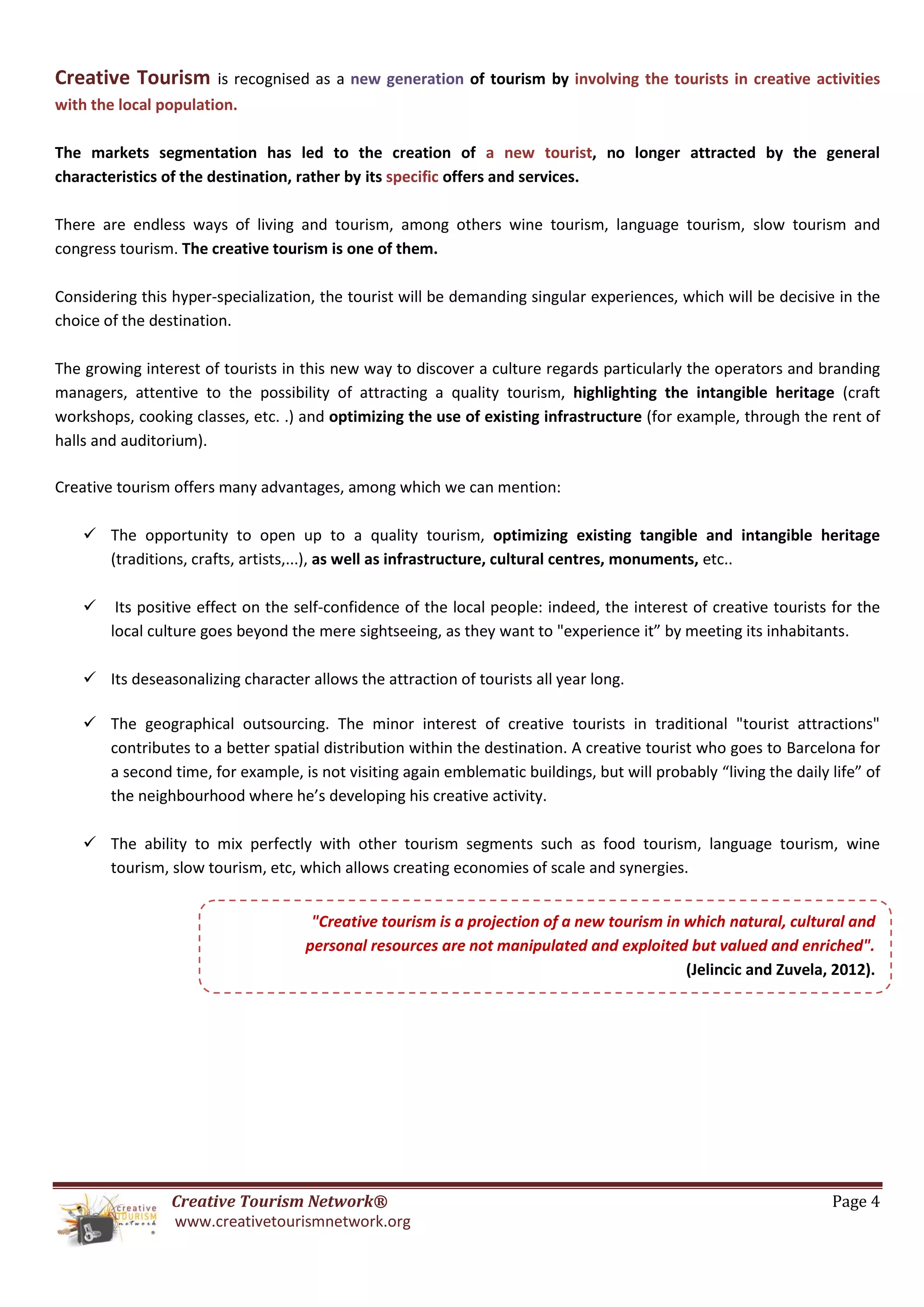Dossier On Creative Tourism | PDF