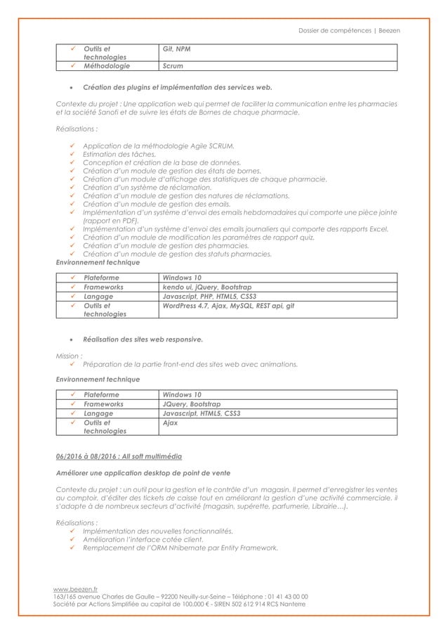 Dossier De Compétences Exemples – PUQRD