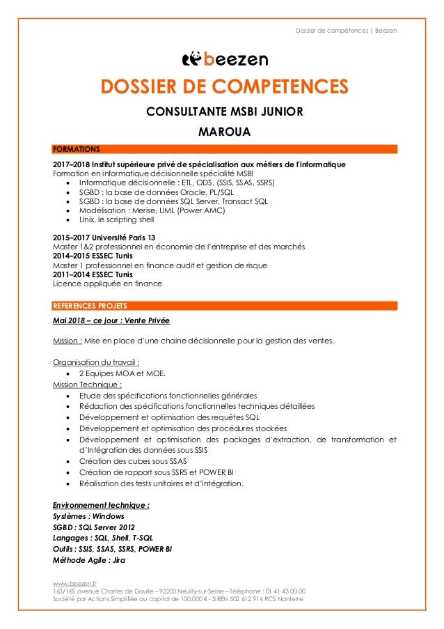 Dossier de competences zm beezen (1)