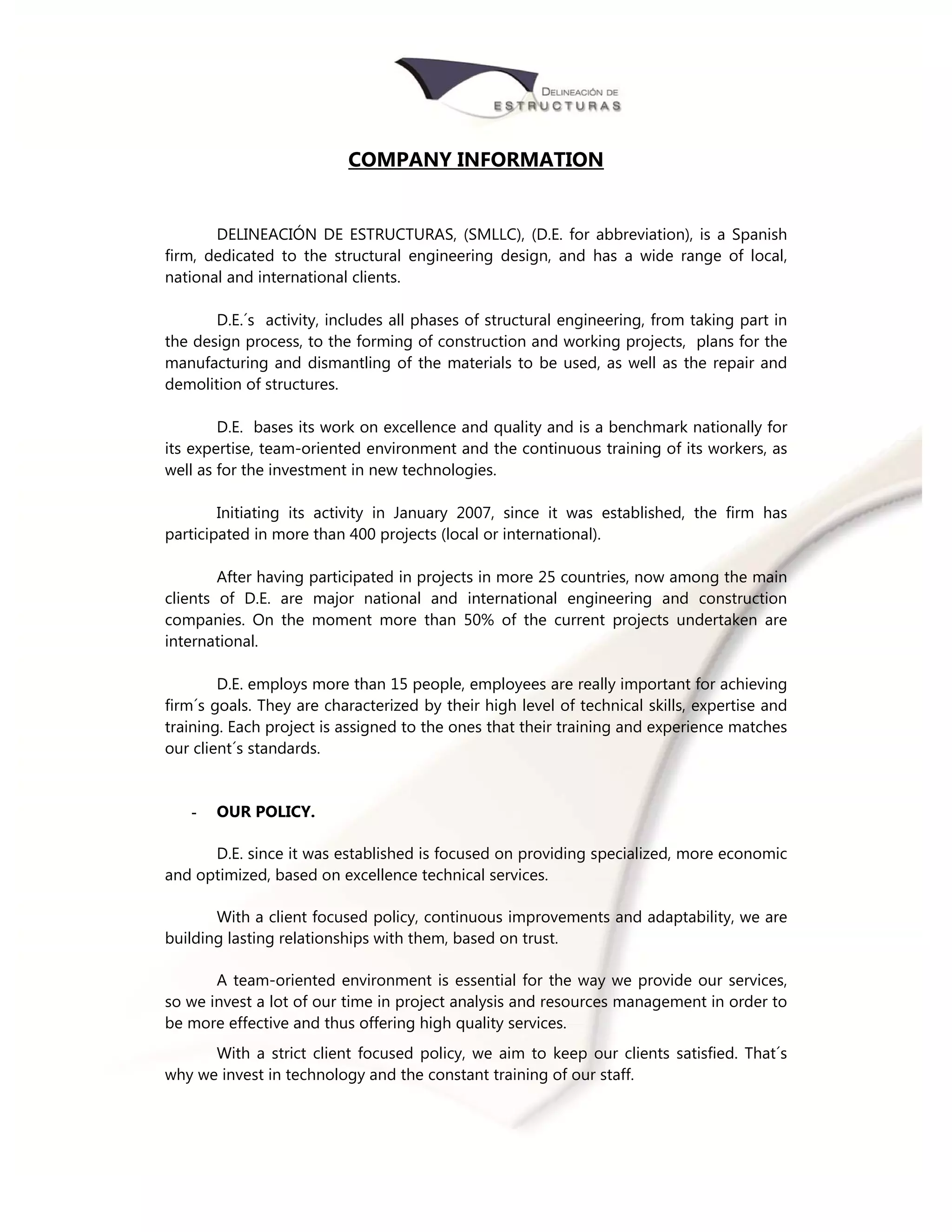 Dossier Delineación de Estructuras (Inglés) | PDF