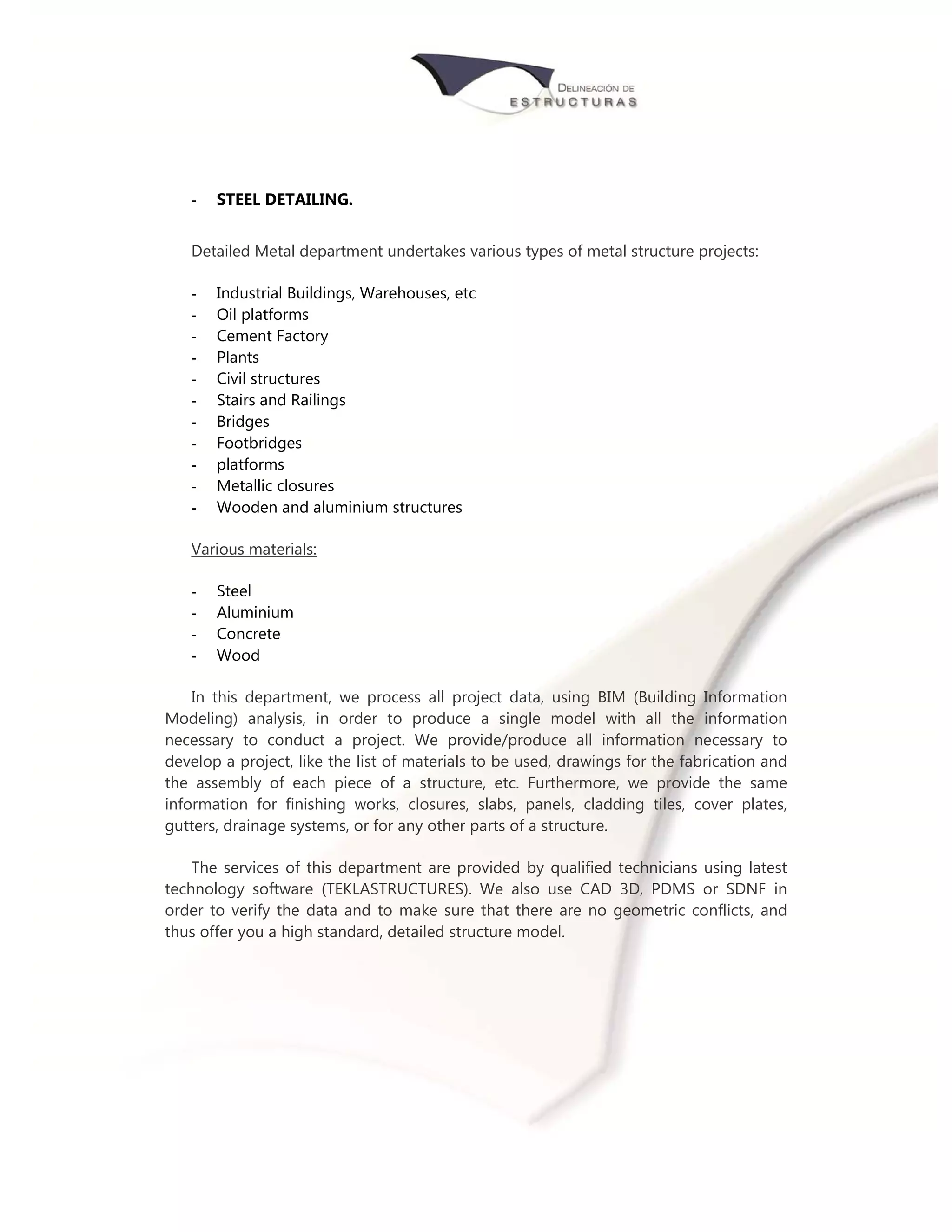 Dossier Delineación de Estructuras (Inglés) | PDF