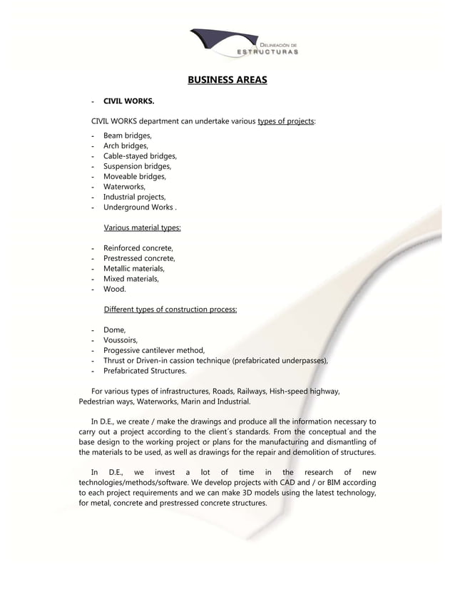 Dossier Delineación de Estructuras (Inglés) | PDF