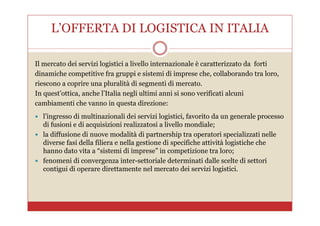 Dossier logistica integrata | PDF