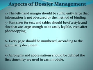 Dossier Management and Regulatory Affairs. | PPTX